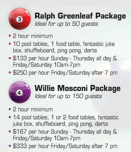 Parties & Events - Buffalo Billiards Pool Hall, Petaluma, CA