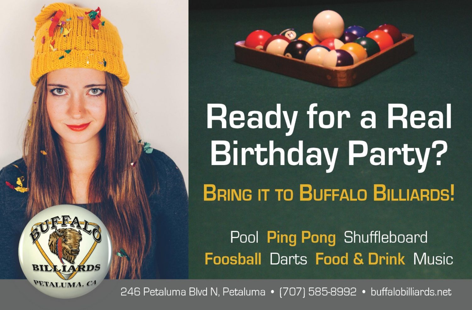 Birthday Parties - Buffalo Billiards Pool Hall, Petaluma, CA